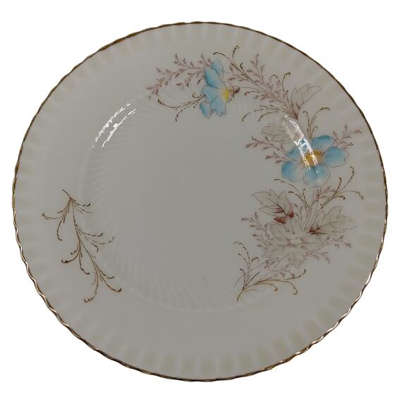 no brand | Dining | Vintage China Salad Plate Floral Blue And Brown ...